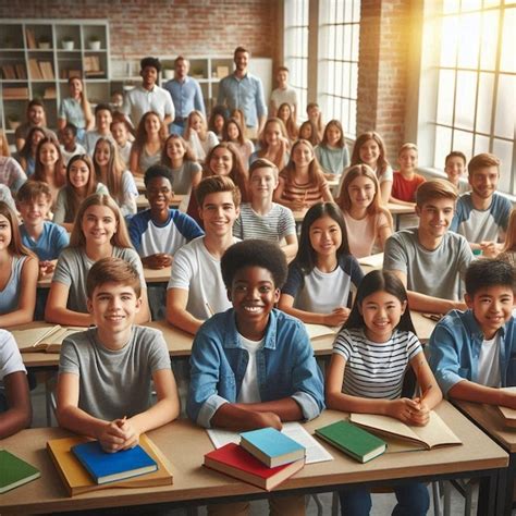 Diverse Classroom Learning Together Premium Ai Generated Image