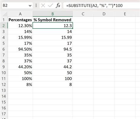 如何删除excel中的百分比符号（附示例） Statorials