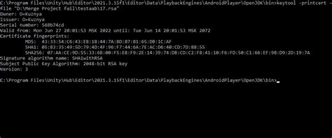 Android Unity Package Signatures Do Not Match Previously Installed