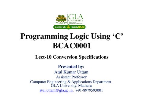 Solution Lect 10 Programming Logic Using C Conversion Specifications