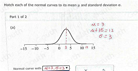 Solved Match Each Of The Normal Curves To Its Mean μ And Standard