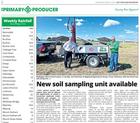New Soil Sampling Unit Available Communications