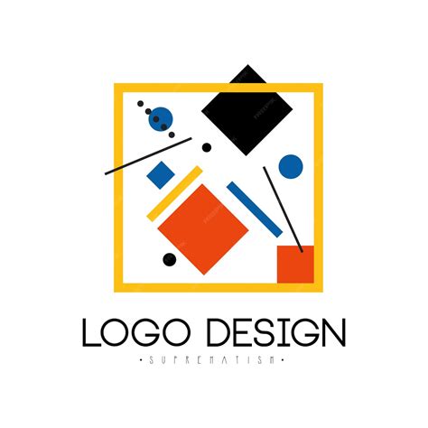 Premium Vector Suprematism Logo Design Abstract Geometric Template For Brand Identity