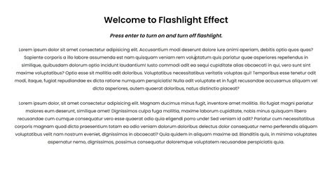 Flashlight Effect Using Html Css And Javascript With Source Code