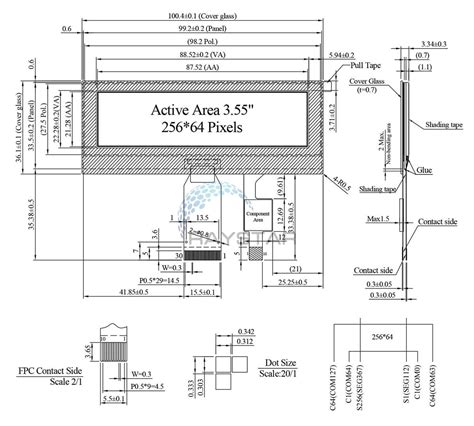 Ssd1322 Oled Display Module 3 55 Inch 256x64 Rex025664d Ctp Raystar