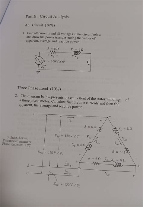 Solved Part B Circuit Analysisac Circuit 10 Find All