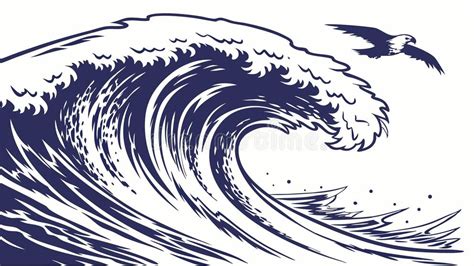 Giant Ocean Wave Powerful Nature Vector Design Generative Ai Stock Vector Illustration Of