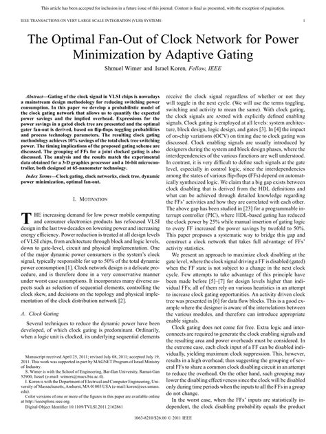 Pdf The Optimal Fan Out Of Clock Network For Power Minimization By Adaptive Gating