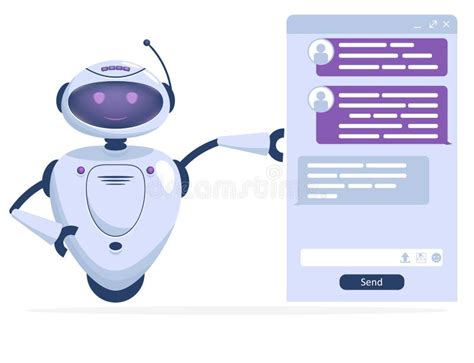 Chat Bot Support Online Message Dialogue Robot Customer Help Service Concept Vector Stock