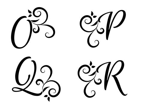 Alphabet Curly Monogram Font Svg Png Calligraphy Alphabet Wedding Letter Svg Font Monogram