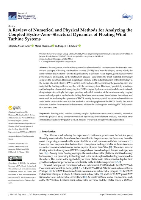 Pdf A Review Of Numerical And Physical Methods For Analyzing The Coupled Hydro Aero Structural
