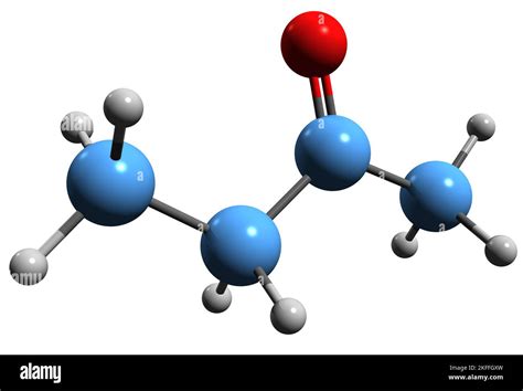 3d Image Of Butanone Skeletal Formula Molecular Chemical Structure Of Methyl Ethyl Ketone