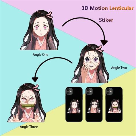 Demon Slayer 3d Holographic Stickers Small Size Asia Store