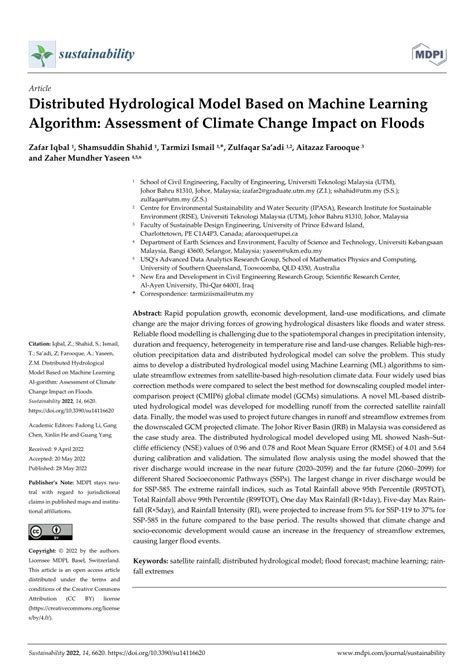 Pdf Distributed Hydrological Model Based On Machine Learning