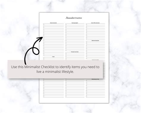 Minimalist Checklist Printable Pdf Minimalist Decluttering Checklist