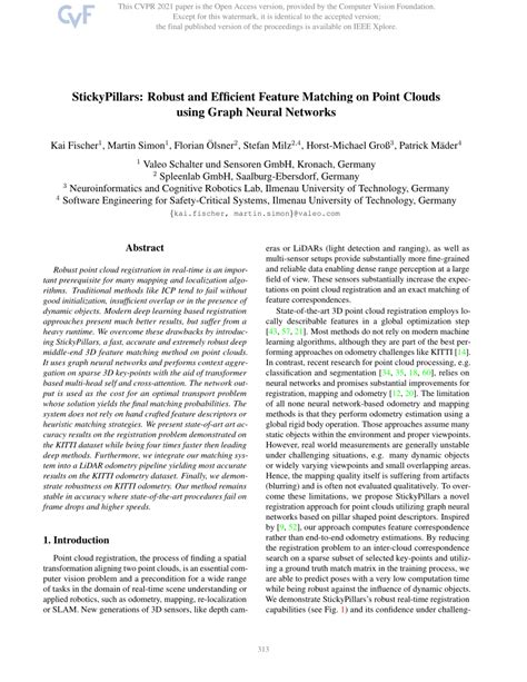 PDF StickyPillars Robust And Efficient Feature Matching On Point Clouds Using Graph Neural