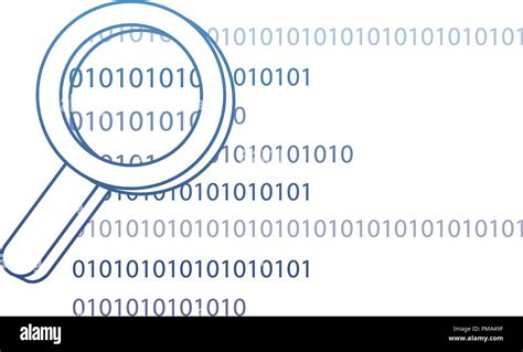 Degraded Outline Magnifying Glass Programming Code Technology Stock