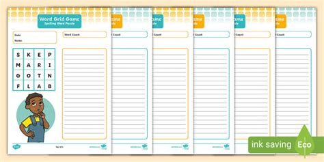 Word Grid Game Word Puzzle Worksheets Teacher Made