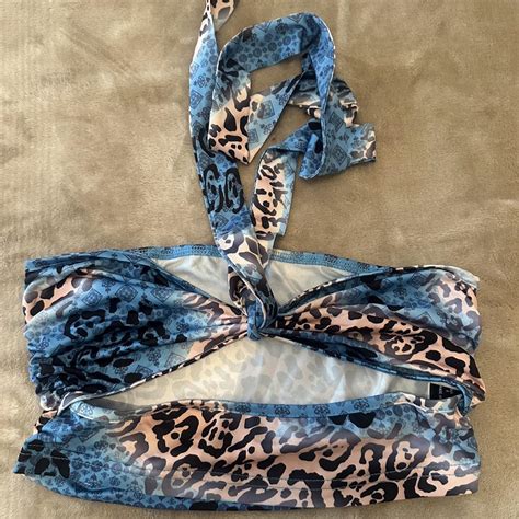 Fun Tropical Cheetah Print Top With Straps That Come Depop
