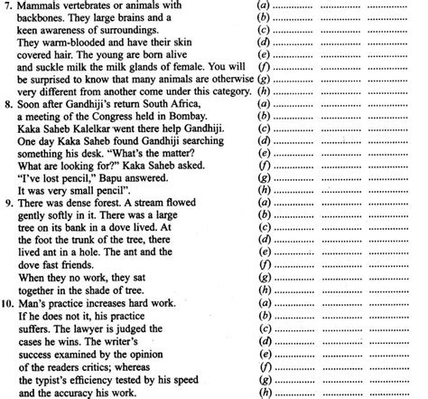 Editing Exercises For Class 9 Cbse With Answers