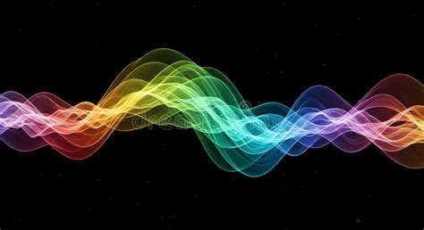 Abstract Rainbow Sound Wave On Black Background Vibrant Energy Flow