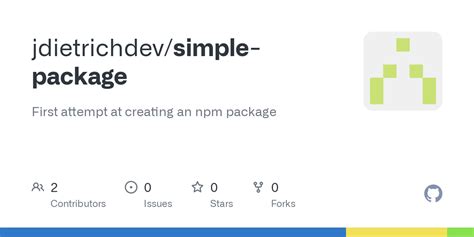 Github Jdietrichdevsimple Package First Attempt At Creating An Npm