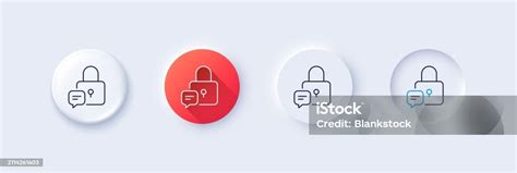 잠금 선 아이콘입니다 채팅 말풍선 기호가 있는 자물쇠 선 아이콘 벡터 0명에 대한 스톡 벡터 아트 및 기타 이미지 0명 3