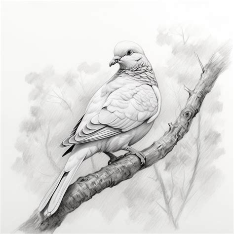 Pencil Sketch Cute Dove Drawing Images Generative Ai Premium Ai
