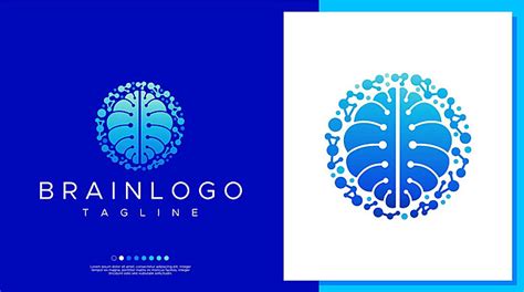 Tech And Brain Cells Logo Illustration Head Mind Mesh Vector Head