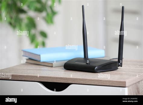 Modern Wi Fi Router Indoors Space For Text Stock Photo Alamy