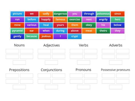 Identifying Word Classes Group Sort