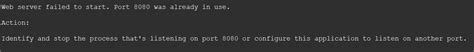 Sugerencia Solucion Error Web Server Failed To Start Port 8080 Was