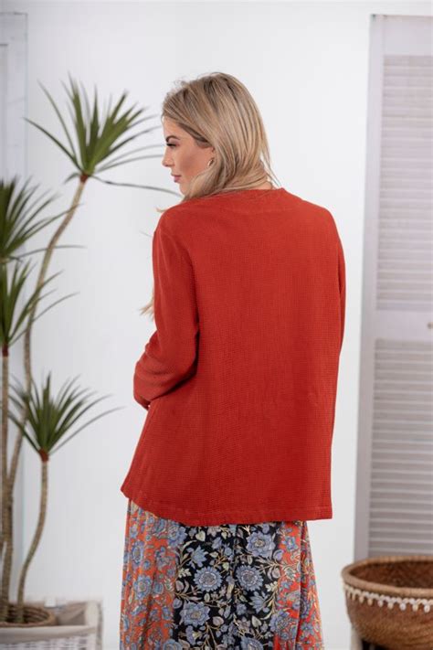 Waffle Jacket Rust Cienna Designs