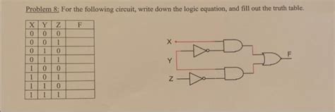 Solved Problem 8 For The Following Circuit Write Down The Chegg