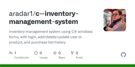 Github Aradar1c Inventory Management System Inventory Management