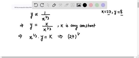 Solved Write An Equation Describing The Relationship Of The Given Variables Y Varies Inversely