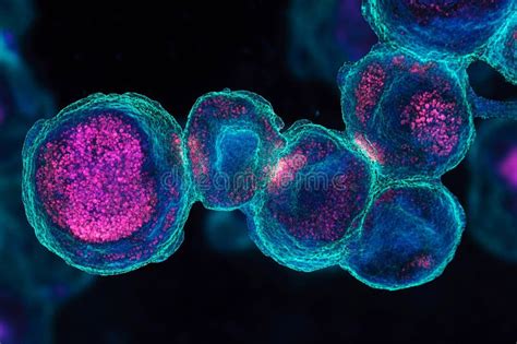 Microscopic View Of Vibrant Cells Showcasing Intricate Biological Structures Generative Ai
