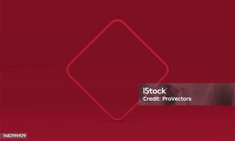 빨간색 3d 마름모 프레임 기하학적 수직 스탠드 기초 장식 요소 현실적인 벡터 그림 마름모에 대한 스톡 벡터 아트 및 기타