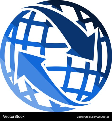 Globe With Arrows Icon Royalty Free Vector Image
