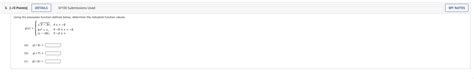 Solved Using The Piecewise Function Defined Below Determine
