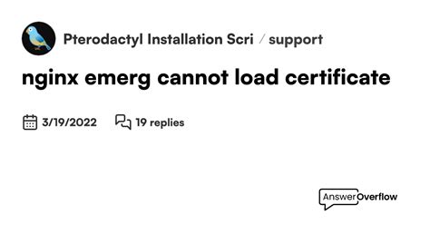Nginx Emerg Cannot Load Certificate Pterodactyl Installation Script