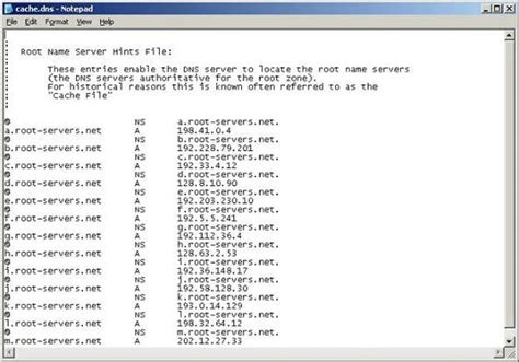 root hints dns что это