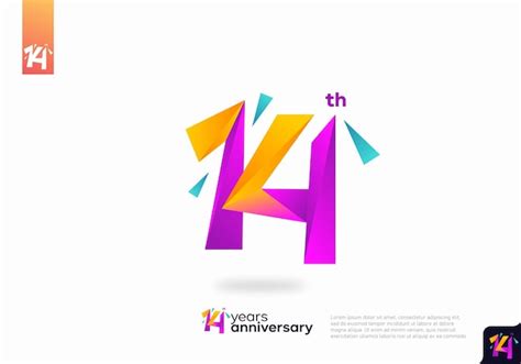 Premium Vector Number 14 Logo Icon Design 14th Birthday Logo Number