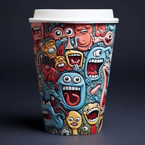 Premium Ai Image Illustration Of Funny Cup Top