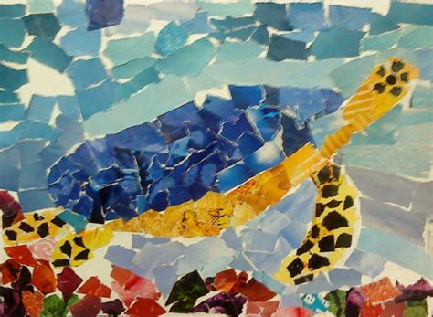 Torn Paper Collage Paper Collage Ocean Theme Torn Paper Mosaic Sea