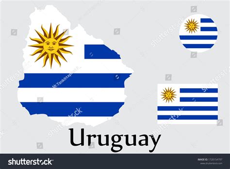 Shape Map Flag Uruguay Country Epsfile Stock Vector Royalty Free