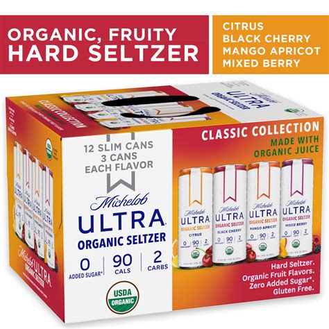Michelob Ultra Organic Hard Seltzer Variety Pack 12 Pack 12 Fl Oz