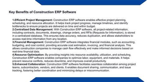 Streamlining Construction Projects With Erp Software Pptx