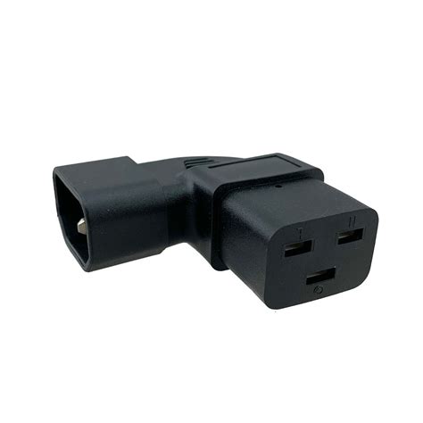 Right Angle Iec C19 To Iec C14 Plug Adapter