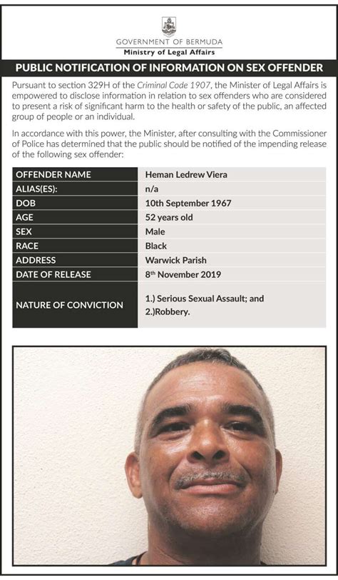 Sex Offender Notice The Royal Gazette Bermuda News Business
